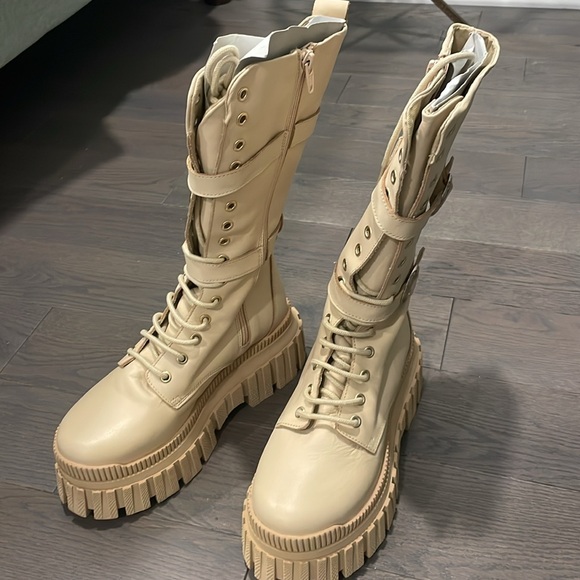 ASOS | Shoes | Asos Design Cosmic Premium Leather Chunky Lace Up Boots ...